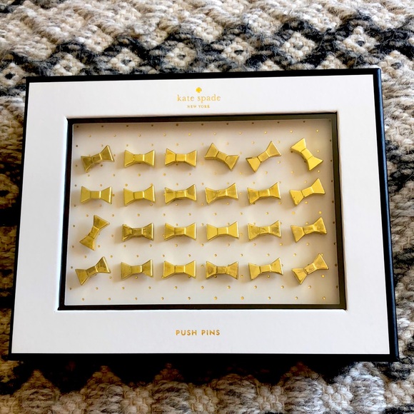 kate spade | Office | Nib Kate Spade Gold Bow Push Pins 24 Pack | Poshmark